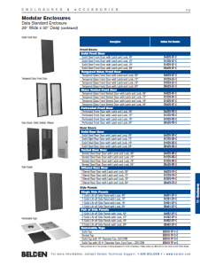 Modular Enclosures Data Standard Enclosure