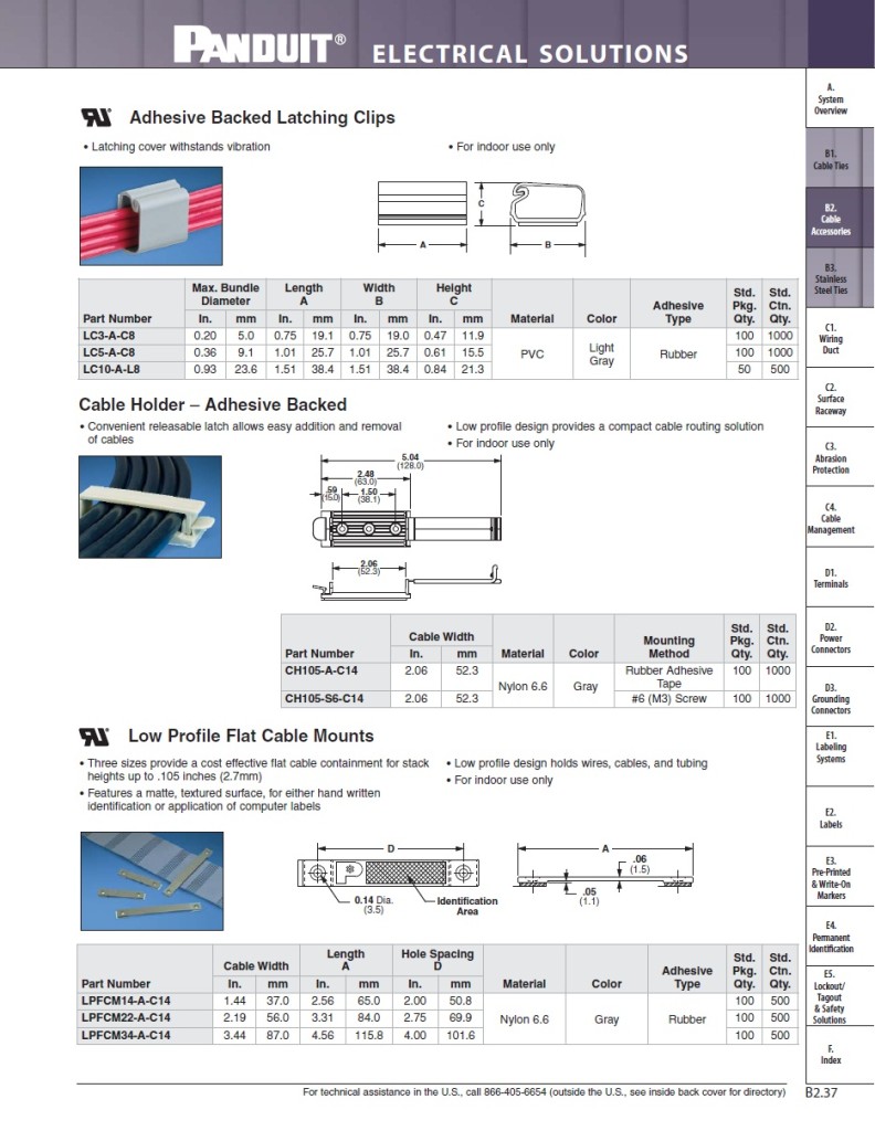 Adhesive Backed Latching Clips