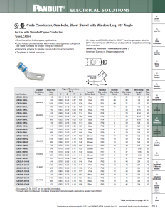 Code Conductor One Hole Short Barrel Lug 45 Angle