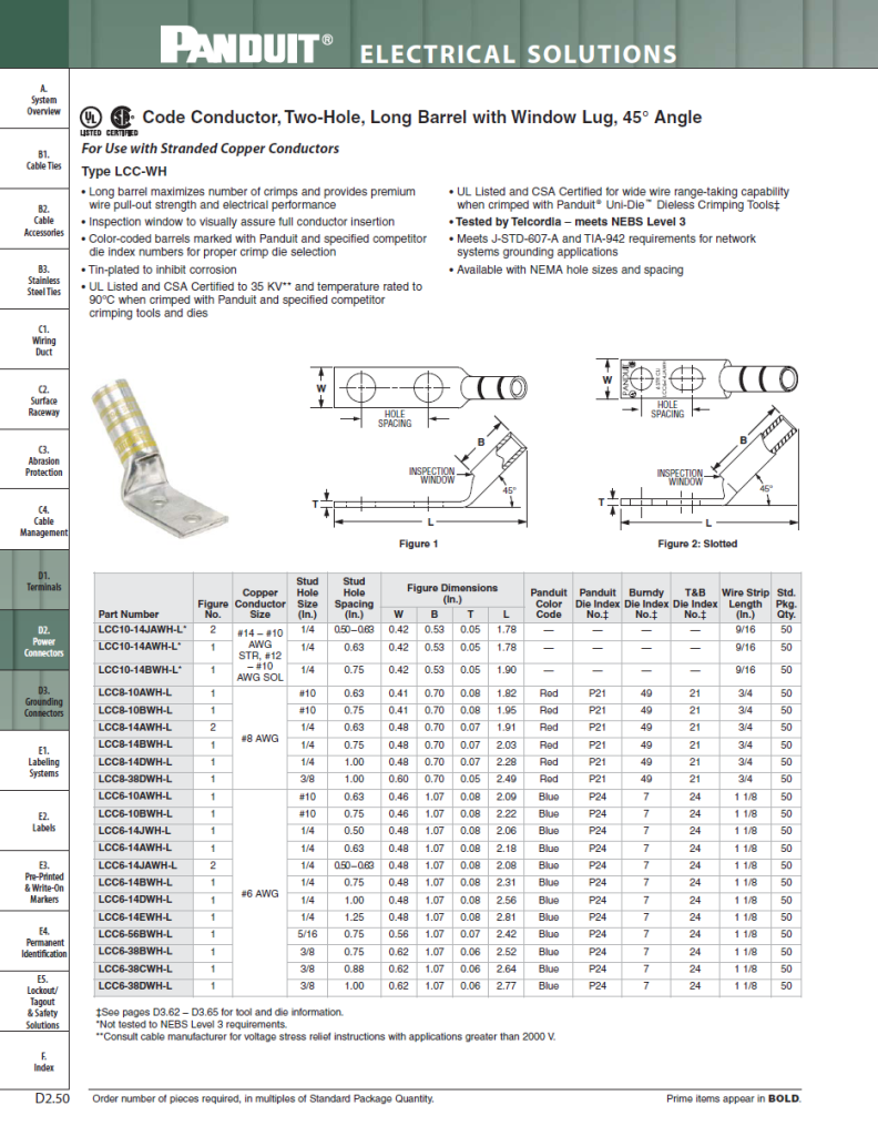 Conductor Two Hole Long Barrel with Window Lug 45